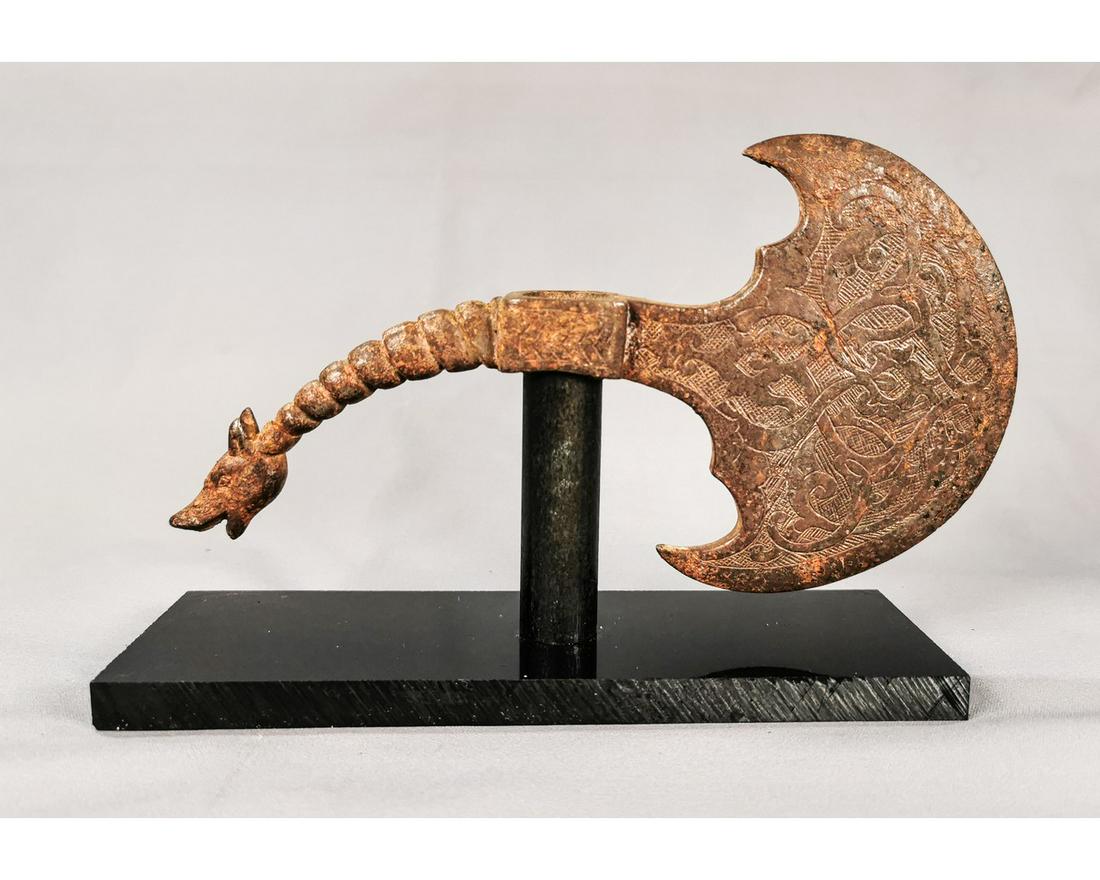 Medieval Islamic Seljuk Iron Decorated Axe