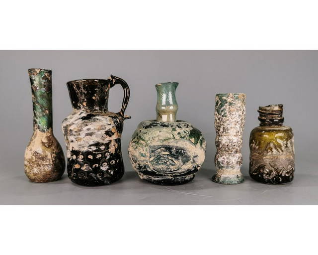 Collection Of Roman Glass Bottles