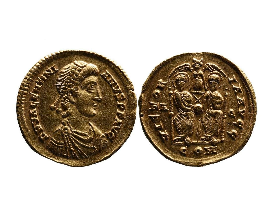 Ancient Roman Imperial Av Solidus Valentinianus Ii