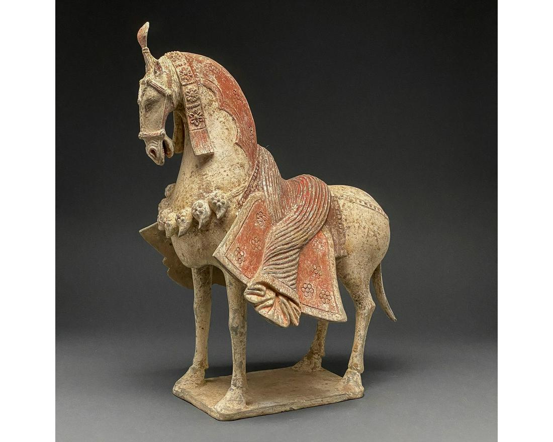 Rare Chinese Northern Wei Dynasty Pottery Horse Tl