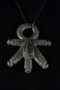 Ancient Roman Bronze Winged Phallus (fascinus) Pendant