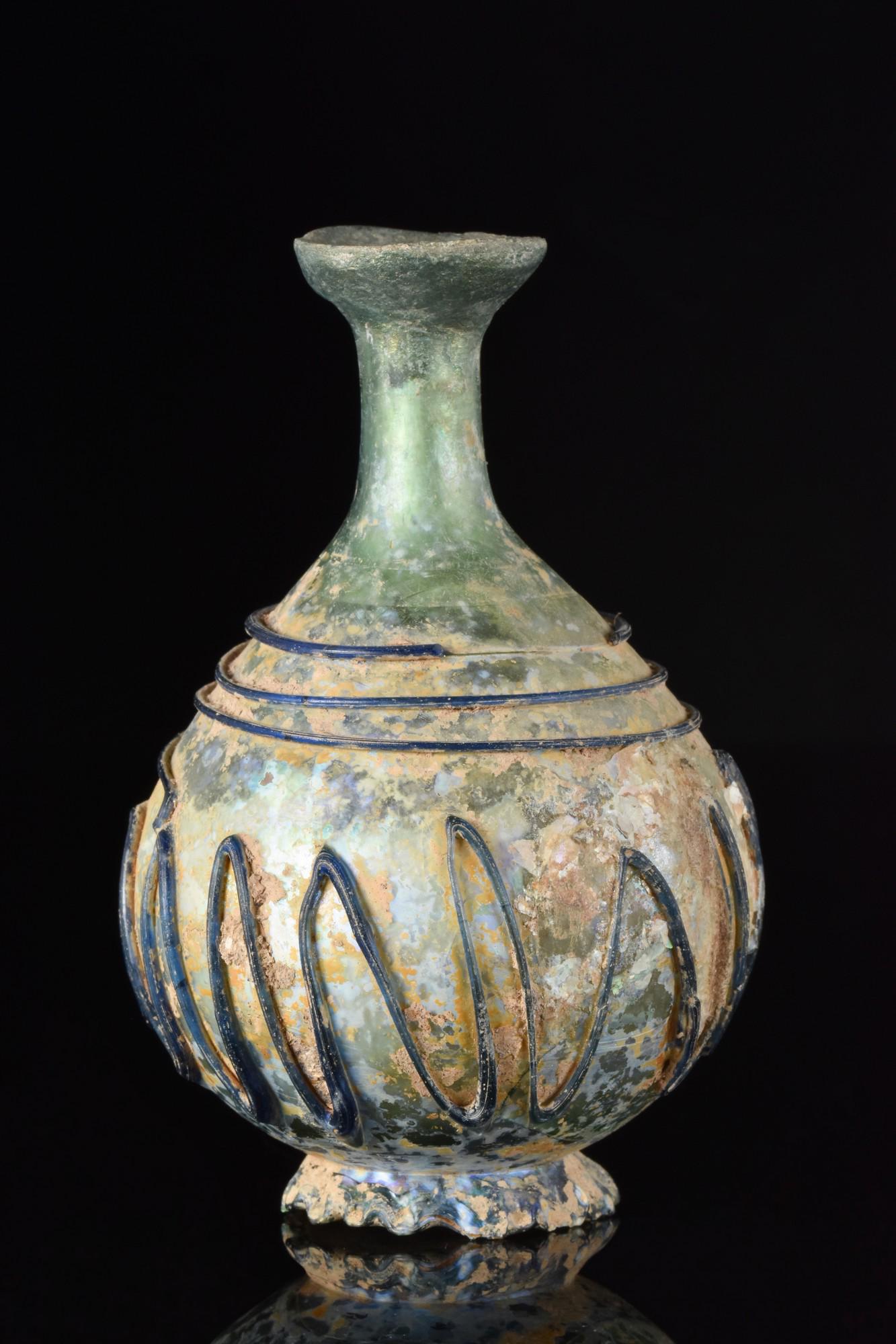 ANCIENT ROMAN GLASS FLASK WITH DECORATION - Nov 13, 2022 | Apollo Art ...