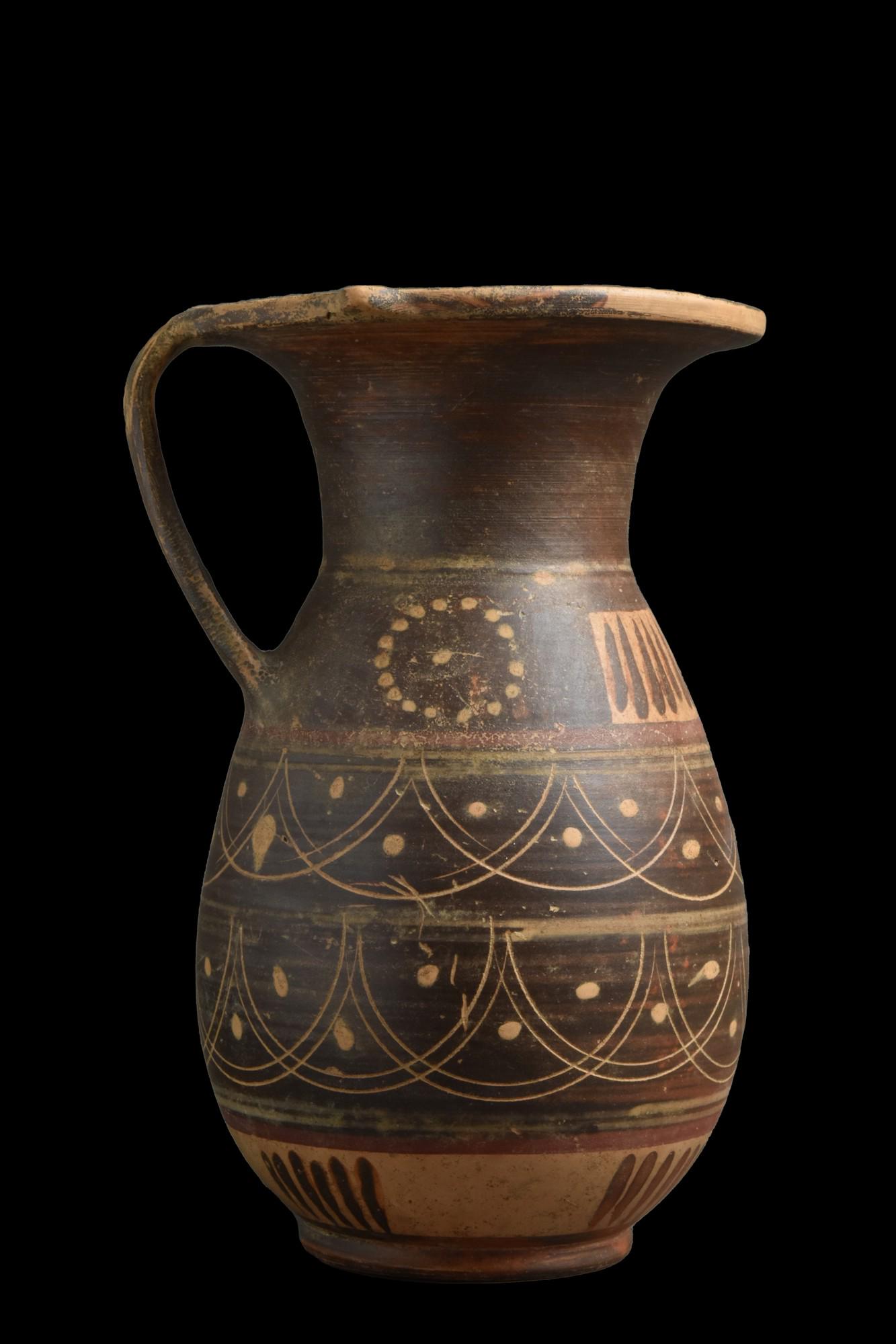 Etrusco Corinthian Ceramic Olpe Pitcher Ex. Museum
