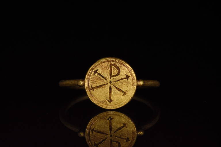 LATE ROMAN GOLD RING WITH CHI-RHO SYMBOL (#0260) on Jan 29, 2023 ...