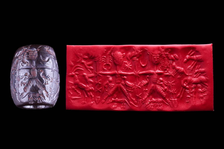 RARE GRAECO-ROMAN STONE MAGICAL (GNOSTIC) CYLINDER SEAL (#0146A) on Mar ...
