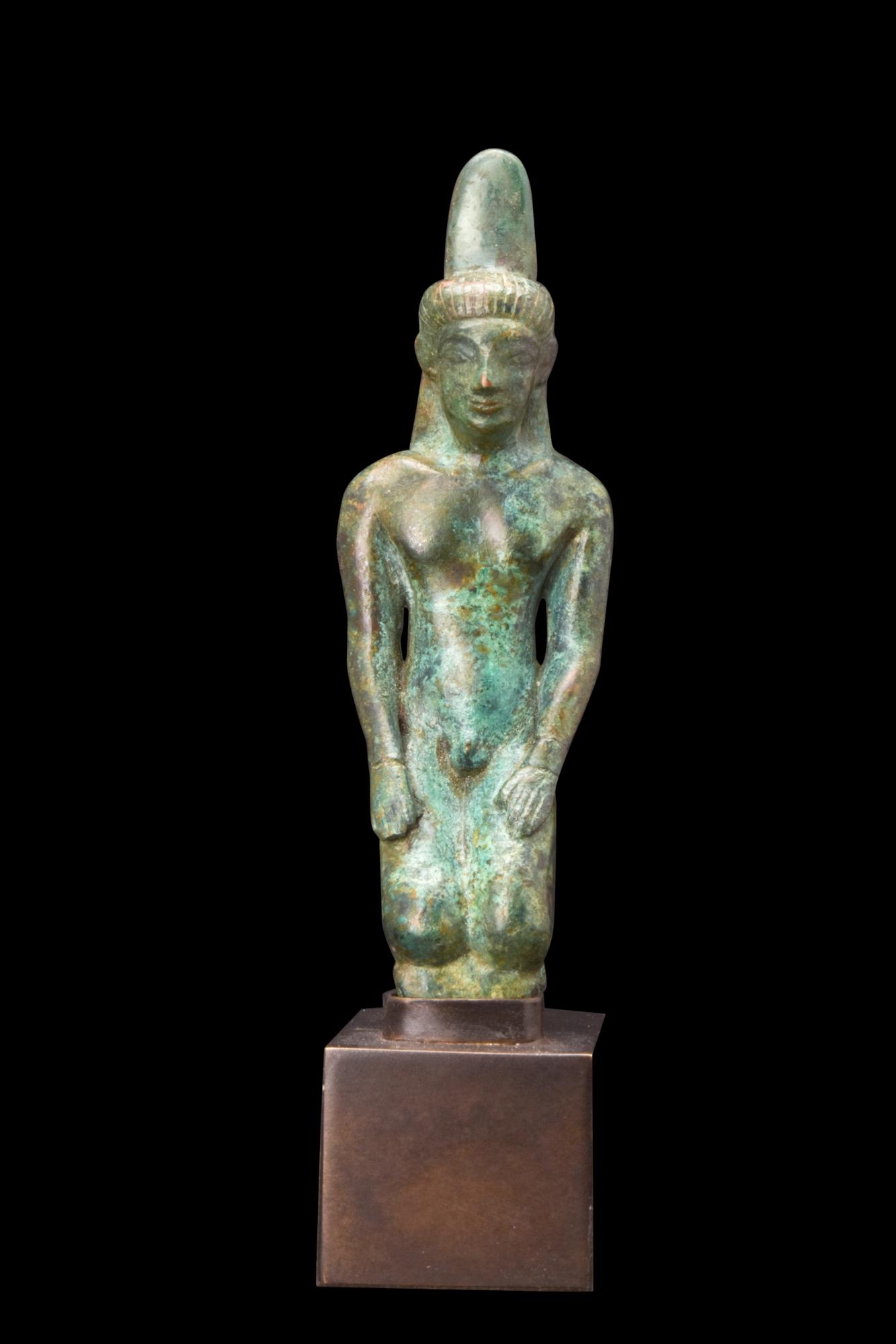 ARCHAIC GREEK BRONZE KNEELING KOUROS FIGURE (#0469) on Apr 23, 2023 ...
