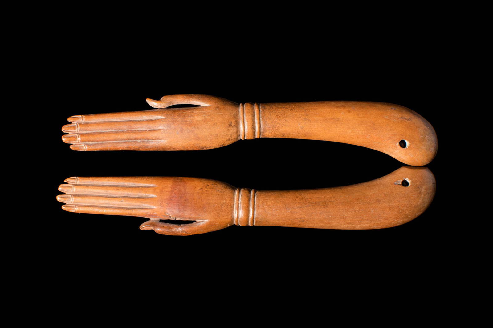 Egyptian Wooden Clappers Hands Shaped Auction