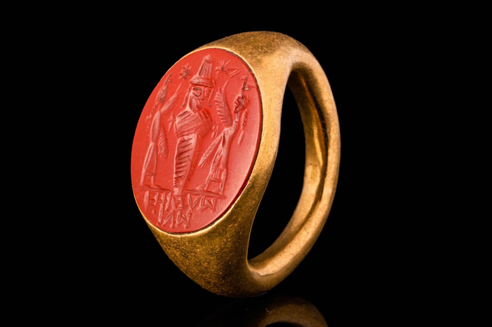 Roman Gold Finger Ring With Carnelian Intaglio Of Osiris Auction