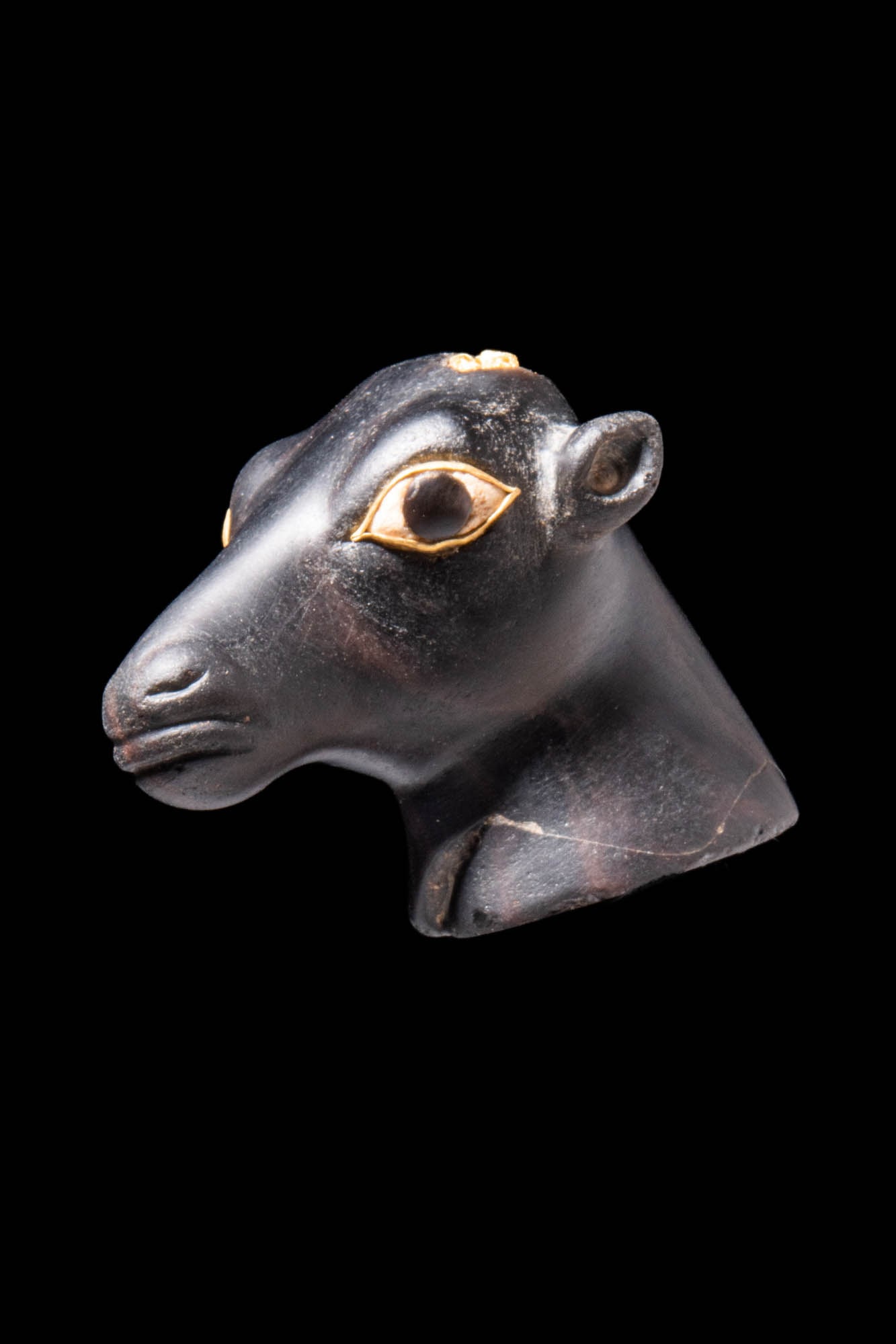 Egyptian Stone Head Of A Deer With Inlaid Eyes Auction