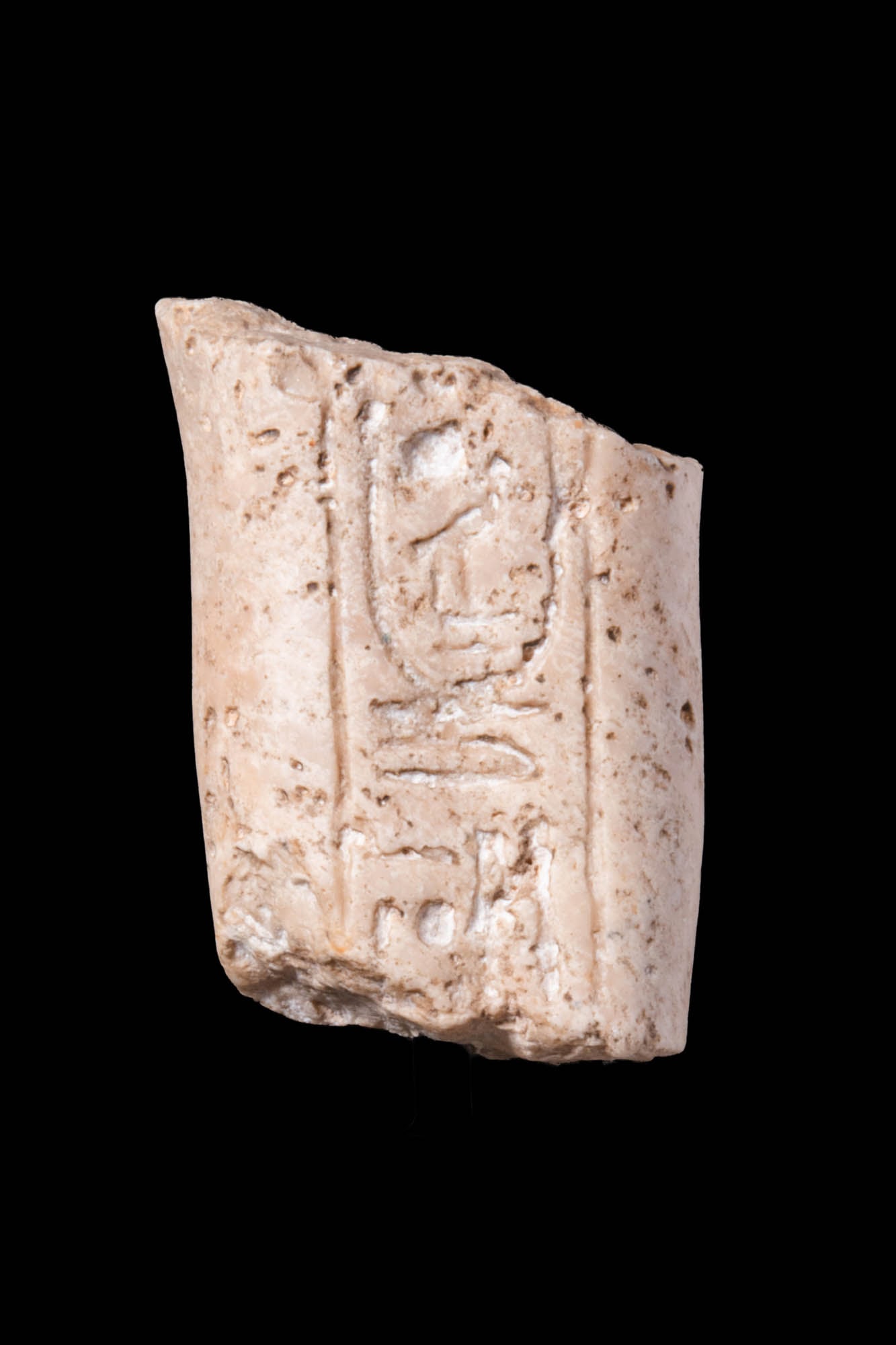 Egyptian Calcite Shabti Fragment With Cartouche Auction