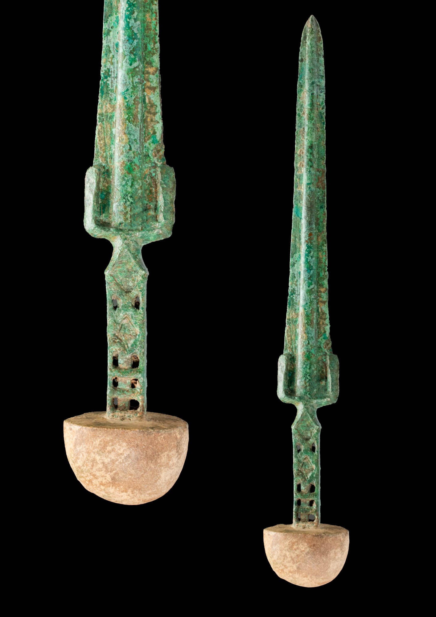 Rare Ancient Western Asiatic/aegean Bronze Sword With Stone Pommel Auction