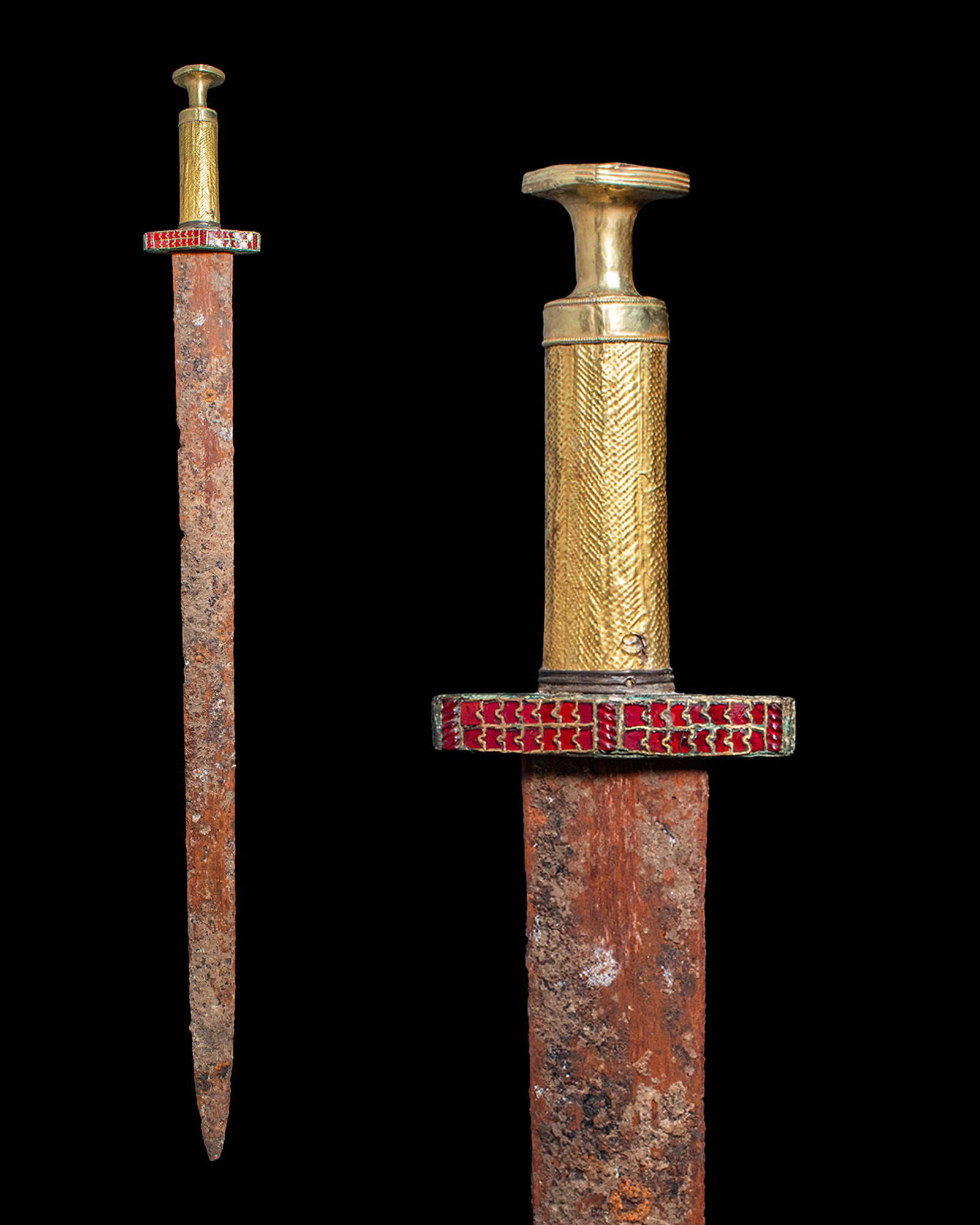 Buy Stunning Merovingian Sword With Garnet Inlaid Guard And Gold Handle ...