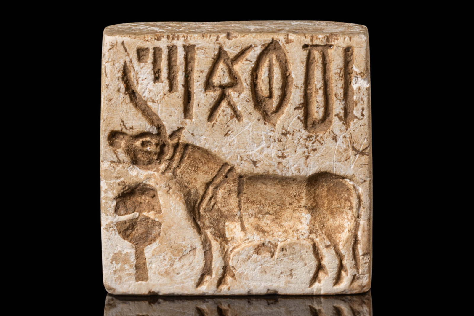 Harappan Steatite Stamp Seal With Bison And Script Auction