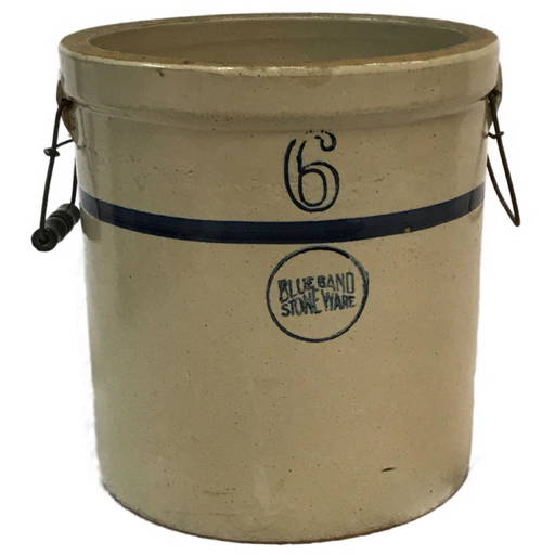 Blue Band Stoneware No. 6 Gallon Crock
