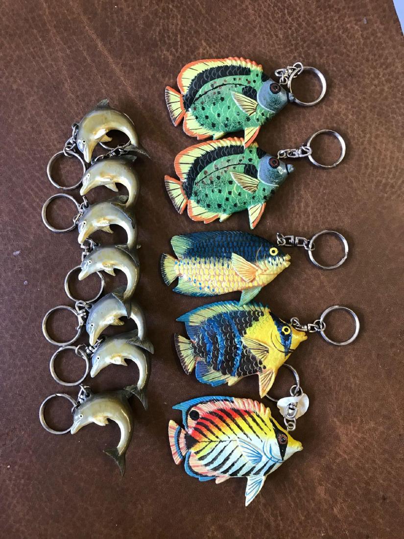 12 Figural Keychains Dolphin And Fish