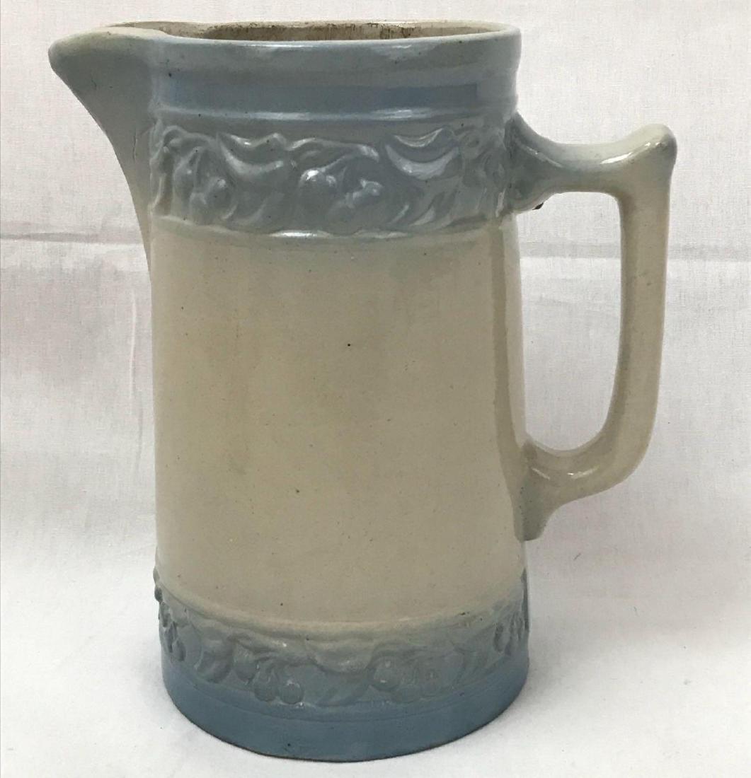 Vintage Blue and Grey Stoneware Pitcher