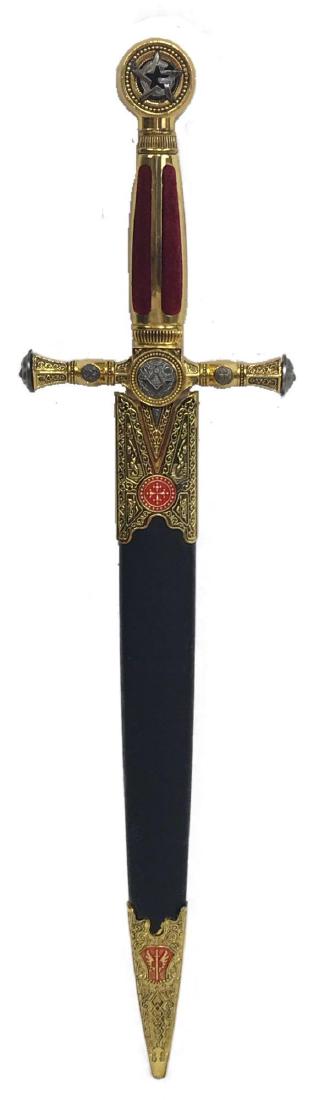 Masonic Templar Knight Freemasonry Sword With Sheath