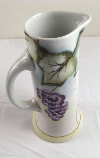 Jpl Limoges France Hand Painted Craft Pitcher