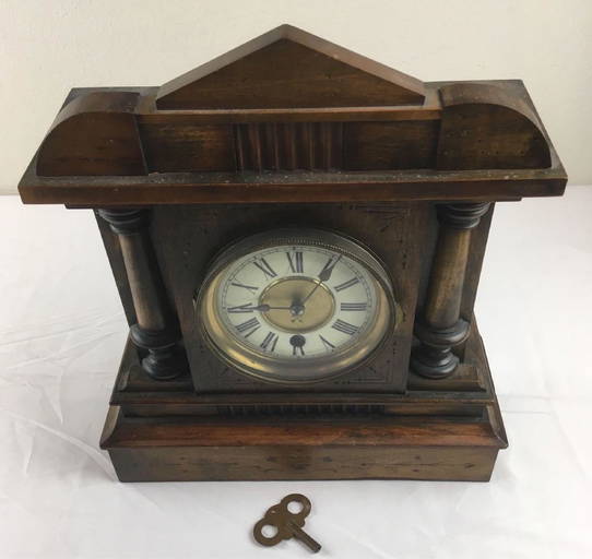 Antique 8 Day Mantle Clock, Wurttemberg, Germany H.a.c