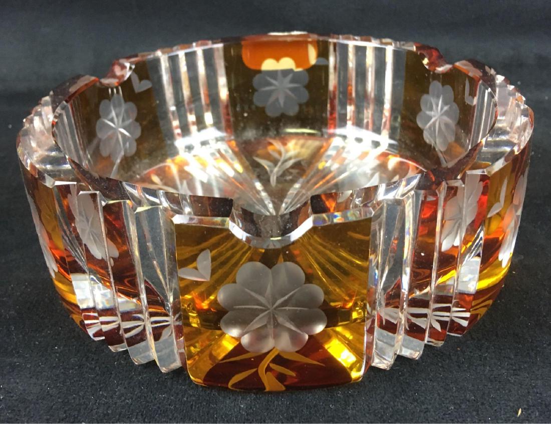 Vintage Julia Hand Cut Fine Lead Crystal Ashtray