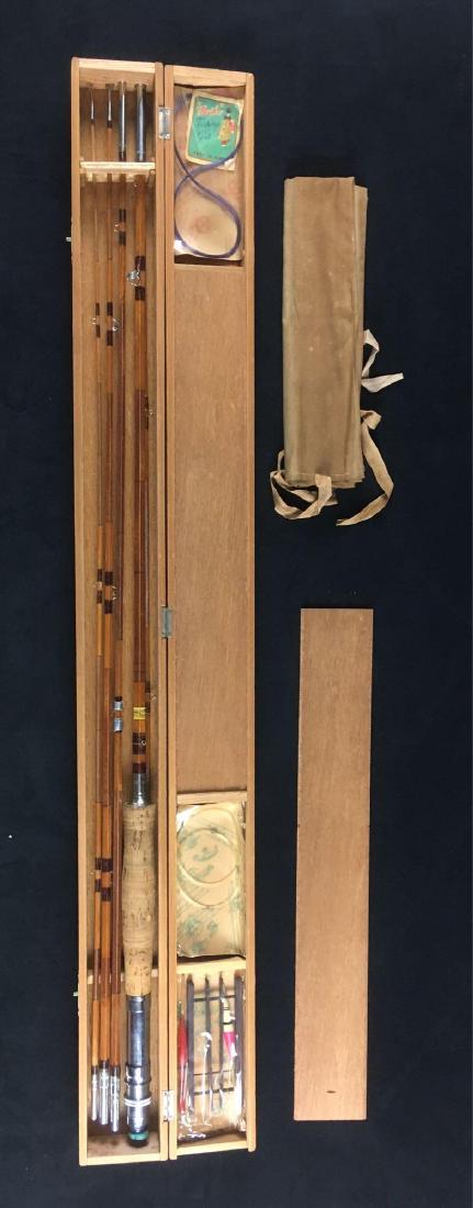 Vintage Bamboo Fly Rod with Balsa Case & Tackle (Place
