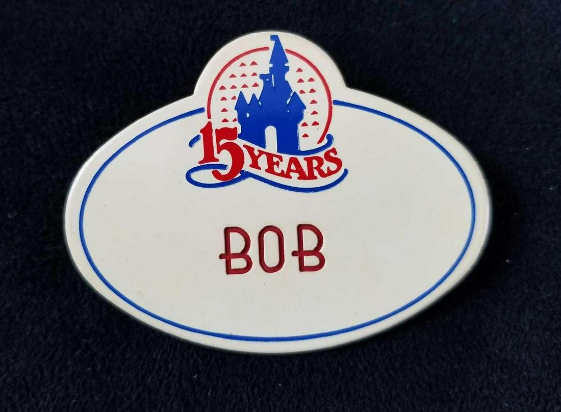 Walt Disney World Vintage 1986 Name Badge Button Bob