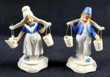 Vintage Dutch Boy And Dutch Girl Ceramic Figurines