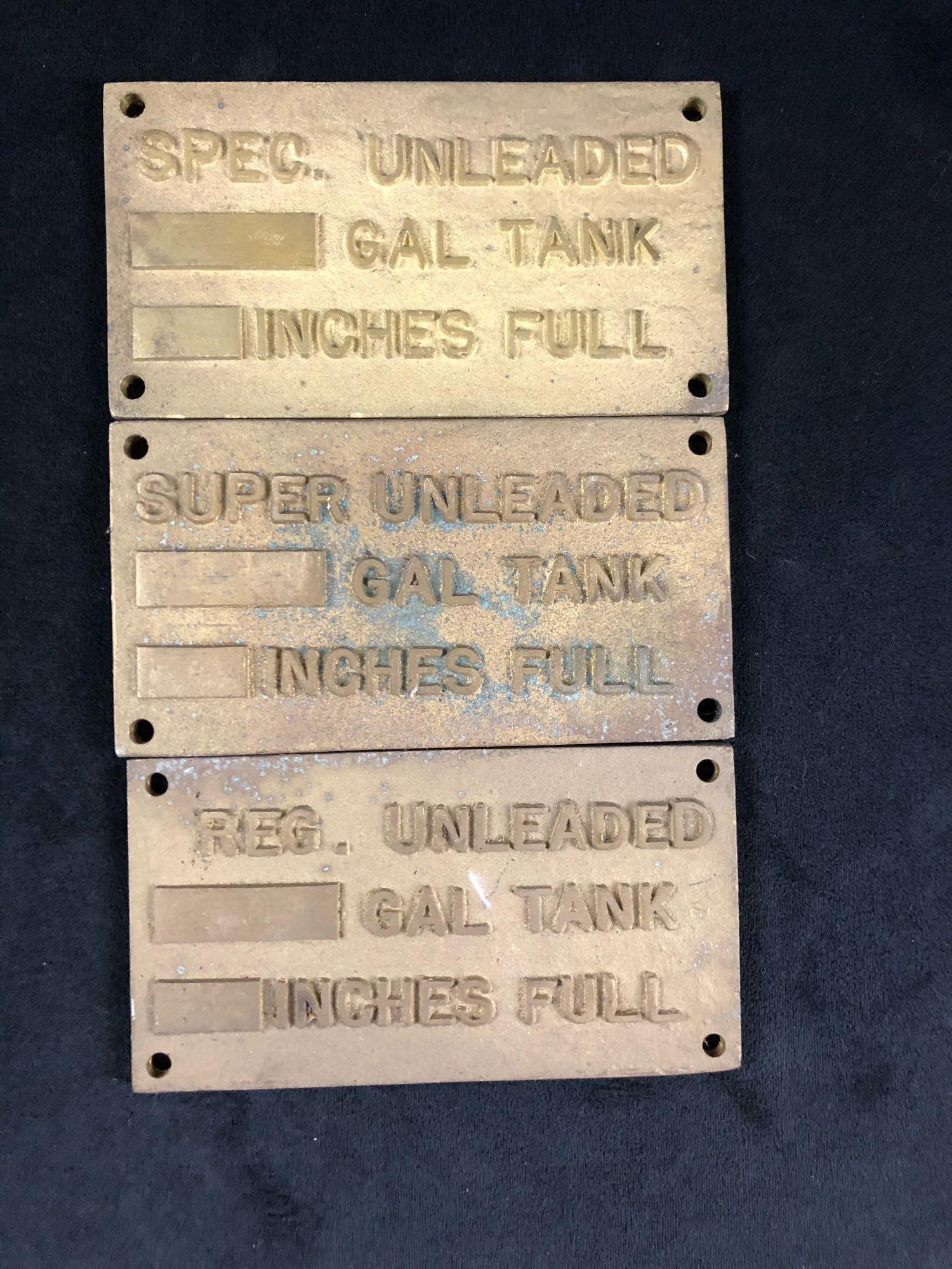 Vintage Gas Tank Plates Metal Gold Unleaded Signs Gas - May 14, 2020 ...