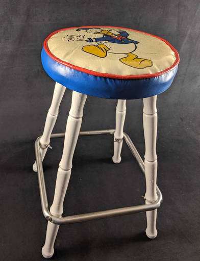 Vintage 1960s Walt Disney Padded Donald Duck Stool