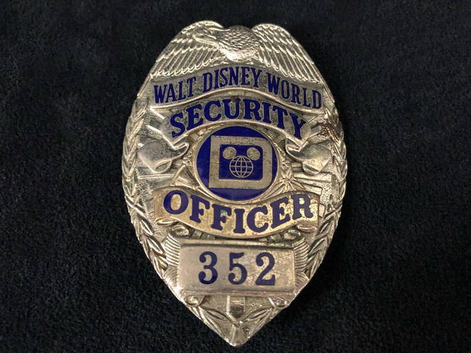 Original Walt Disney World Security Officer # 352 Badge