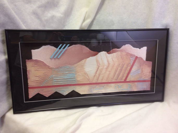 Vintage 80's George Farris Paper Art Collage Retro