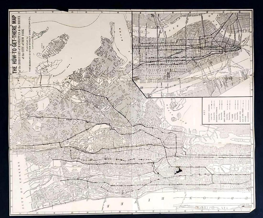 Vintage How To Get There Map Of New York City