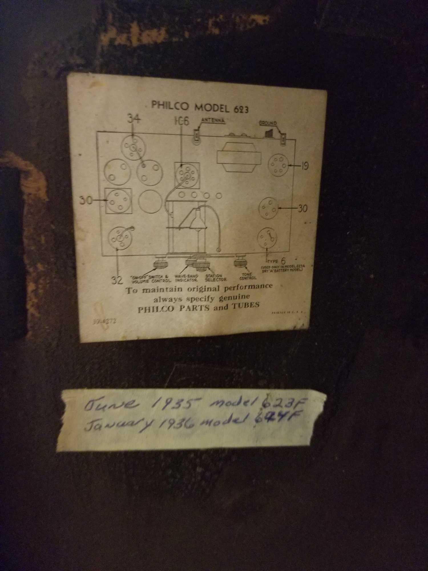 Antique 1935 Philco Model 623 F Radio - Nov 04, 2020 | Rapid Estate ...