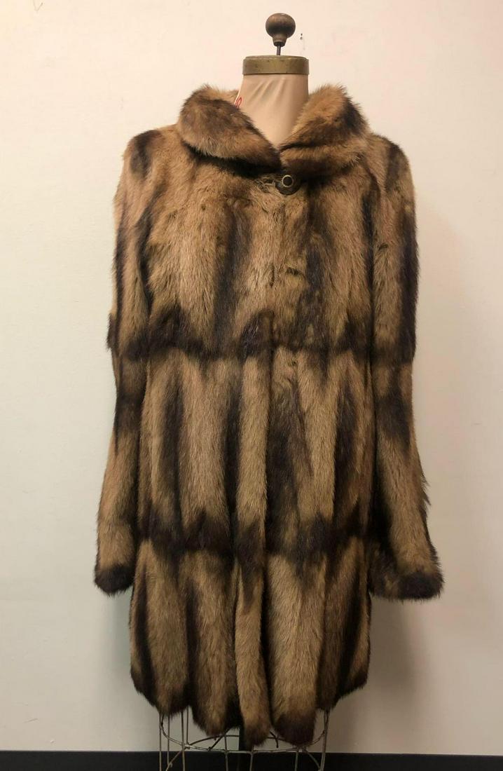 Stone Marten Fur Coat Brown