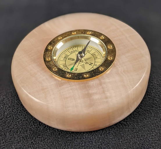 Vintage Nautical Alabaster Marble Compass