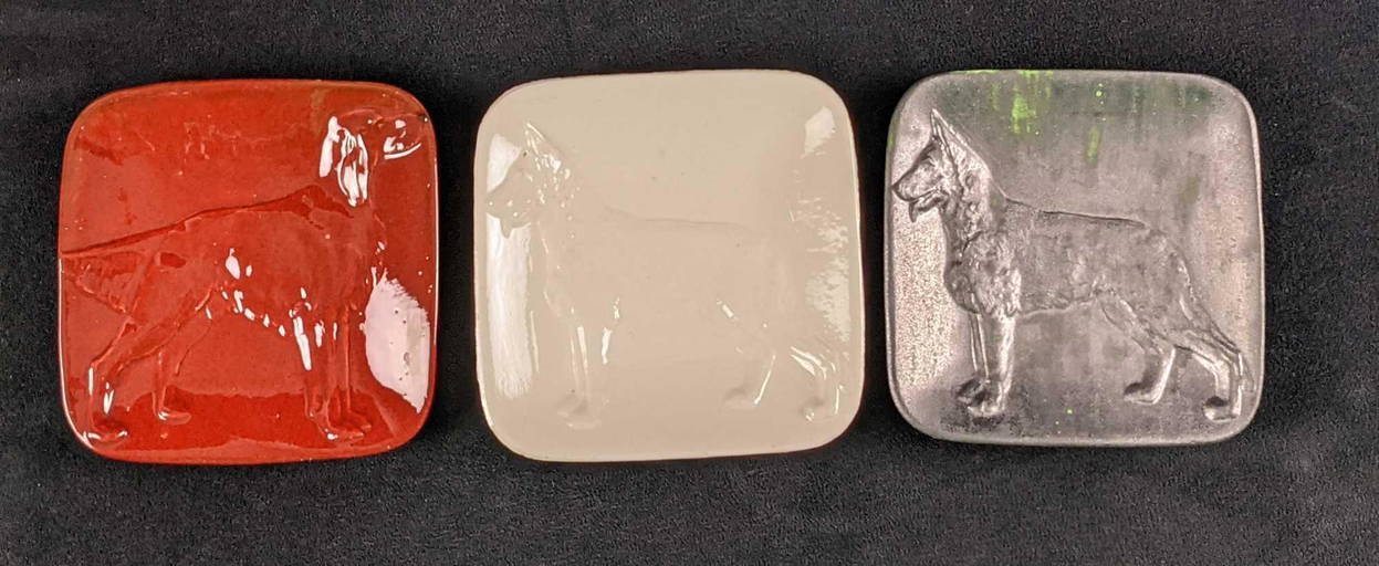 Three Vintage Kay Finch Dog Plates