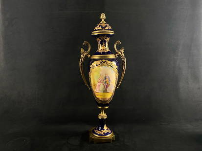 Vintage Artist Signed Sevres Urns