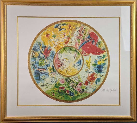 Framed Marc Chagall Paris Opera Ceiling Signed And