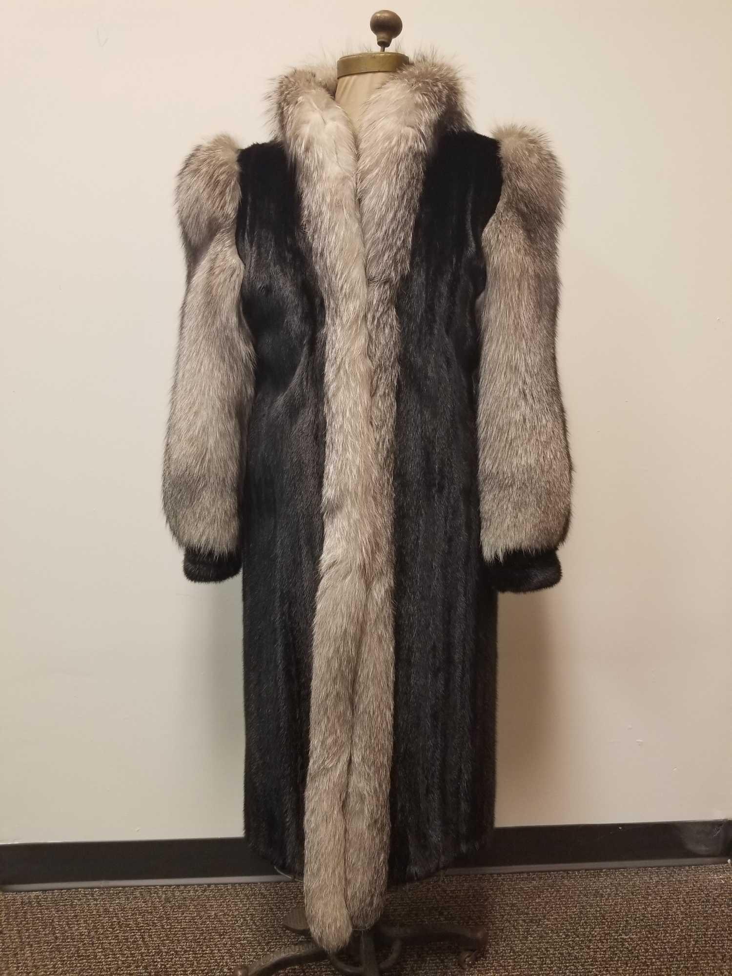 Hudsons Fur Salon Full Length Mink with Fox Fur Coat - Apr 28, 2021 ...