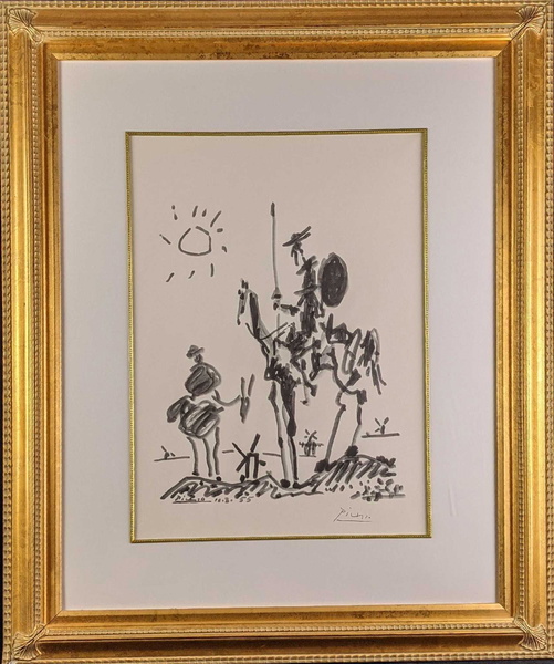 Framed Pablo Picasso Don Quixote Lithograph Hand Signed