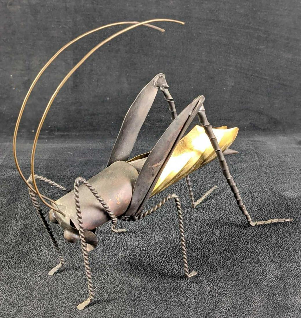 Vintage Welded Metal Grasshopper Figurine
