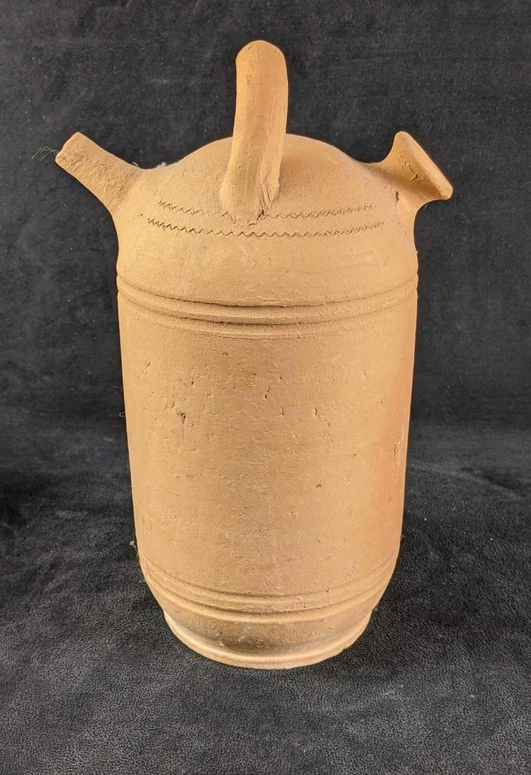 Spanish Clay Water Jug Botijo