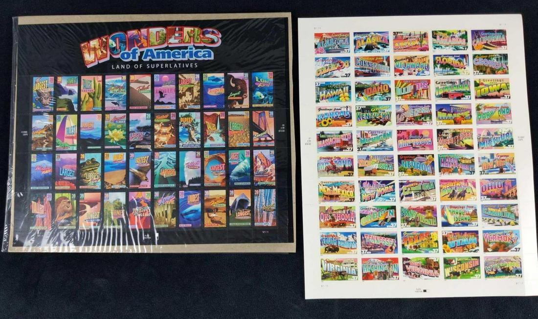 Wonders Of America And 50 States Us Stamp Sheets