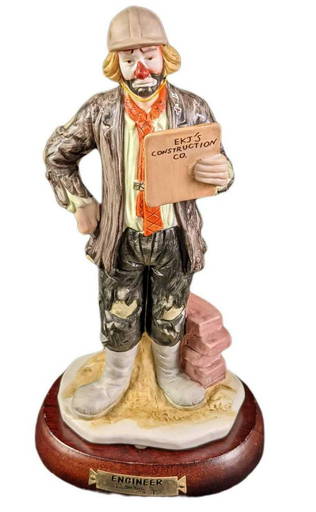 Emmett Kelly Jr "engineer" Clown Porcelain Professional