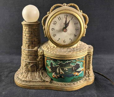Vintage United Lighthouse Motion Clock Model 290, With