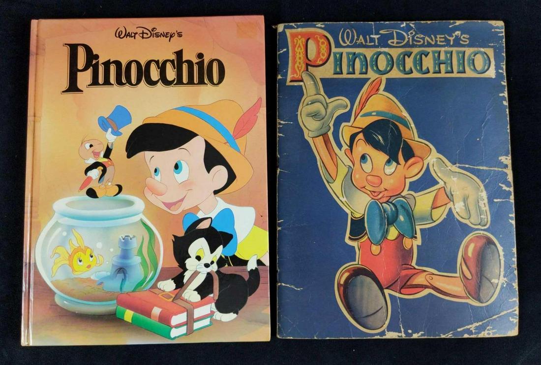 2 Vintage Disney Pinocchio Coloring And Storybook