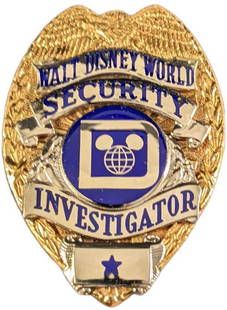 Rare 1980 Disney World Security Investigator Badge