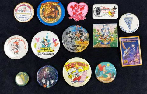 Vintage Collection Of Disney & Disneyland Buttons