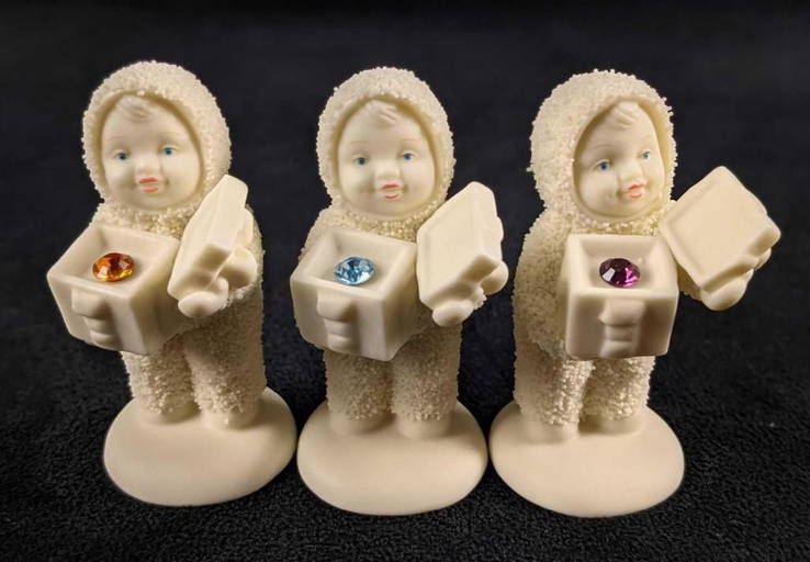 3 Snowbabies A Gift For You Birthstone Figurines