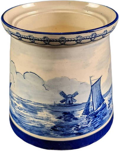 Vintage Porcelain Windmill & Ships British Planter